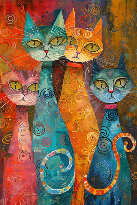 Cute Cat 17 Digital Art By Sampadart Gallery Fine Art America