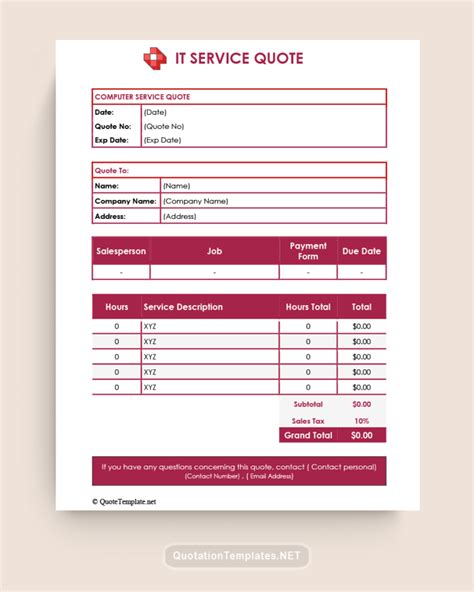 Free Customizable Software Quote Templates