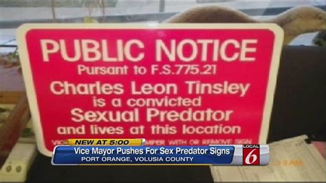 Port Orange To Consider Putting Signs In Yards Of Sex Predators