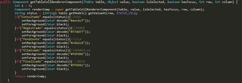 Comó cambiarle color a las filas de un Jtable en java