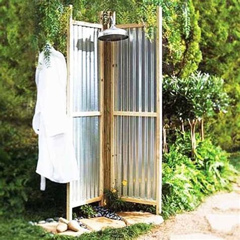 Corrugated Metal Outdoor Shower Enclosure At Thomas More Blog