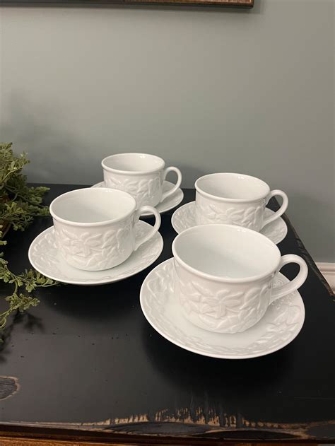 Set Of 4 Lenox Casual Images Garden Vines Coffee Tea Cups Etsy