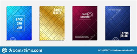 Colorful And Modern Cover Design Set Of Geometric Pattern Background Stock Vector