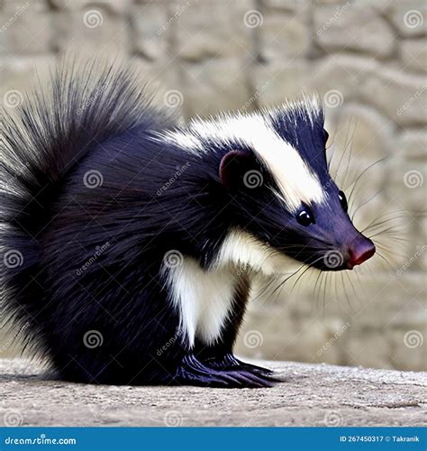 A Skunk Sitting And Thinking Stock Illustration Illustration Of White