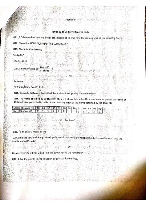 Jkbose 10th Maths Model Paper 2023 Pdf Jkbose Class 10 Sample Paper For Maths