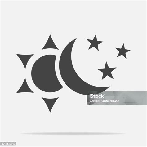 태양과 별과 달 아이콘 벡터 낮과 밤의 변화의 상징 레이어 그룹화 쉽게 편집 그림에 대 한 당신의 디자인에 대 한 로고에 대한 스톡 벡터 아트 및 기타 이미지 Istock