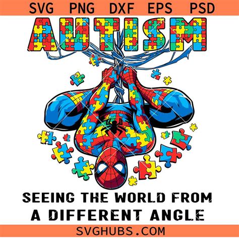 Spiderman Autism Svg Autism Awareness Marvel Svg Autism Awareness Svg