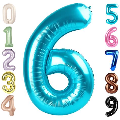 Large Decorative Balloons For Wedding Events 40 Inch Number 6 Balloon
