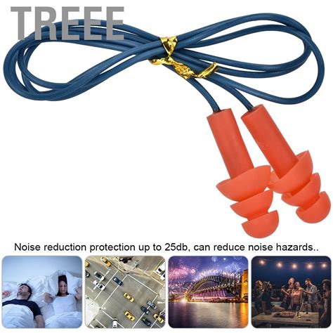 Treee ที่อุดหูลดเสียงรบกวนซิลิโคนแบบมีสายที่ตรวจจับได้คู่ Shopee Thailand