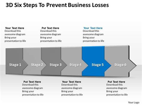D Six Steps To Prevent Business Losses PowerPoint Shapes PowerPoint Slide Deck Template