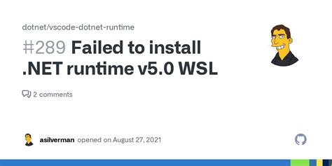 Failed To Install NET Runtime V WSL Issue Dotnet Vscode