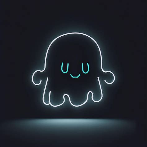 Premium Ai Image Neon Ghost Outline