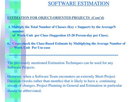 Ppt Software Estimation Lecture Notes 4 Powerpoint Presentation Free