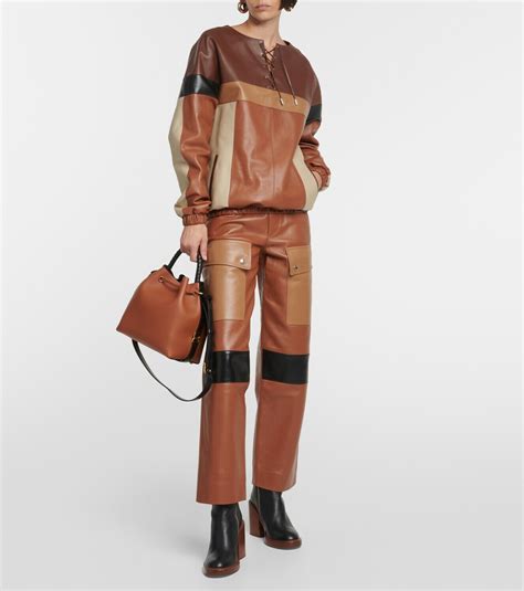 Chloé Patchwork Leather Blouse Chloe