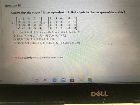 Solved Question Assume That The Matrix A Is Row Chegg