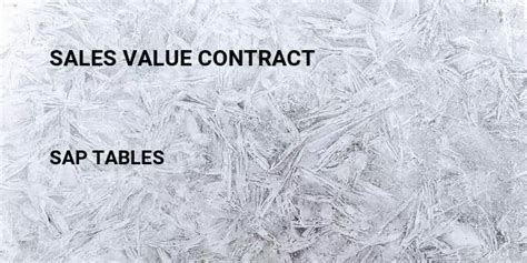 Sales Value Contract Table In Sap