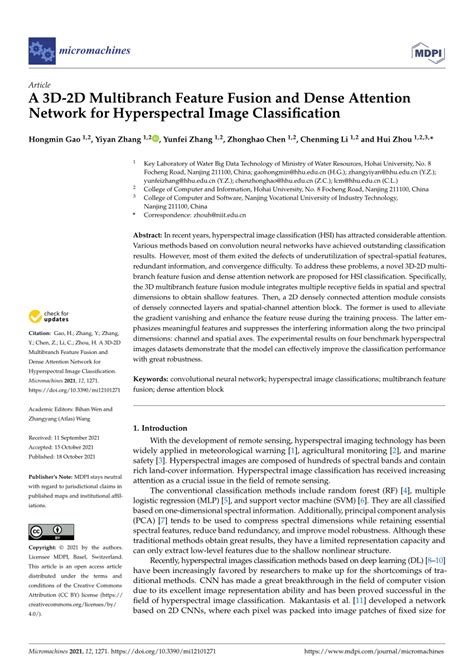 Pdf A 3d 2d Multibranch Feature Fusion And Dense Attention Network For Hyperspectral Image