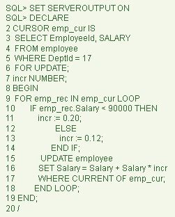 Oracle SQL PL SQL Examples Of Oracle PL SQL Cursors
