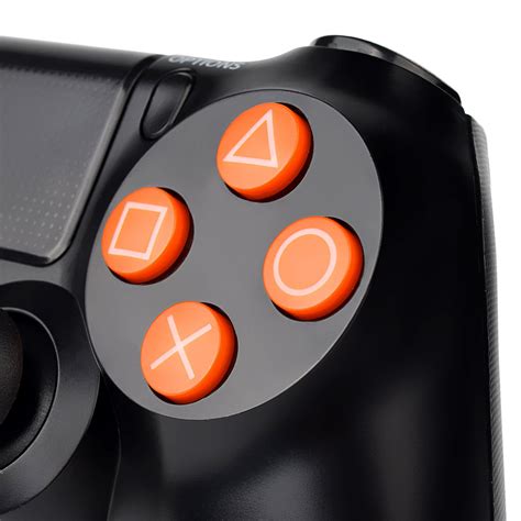 Solid Orange Buttons With Symbols Compatible With Ps4 Controller P4j0225