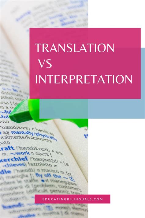 Translation Vs Interpretation Learn Another Language English Language Learners Bilingual
