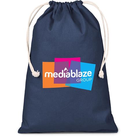 Allsorts Maxi Cotton Drawstring Pouch Navy Drawstring Bags