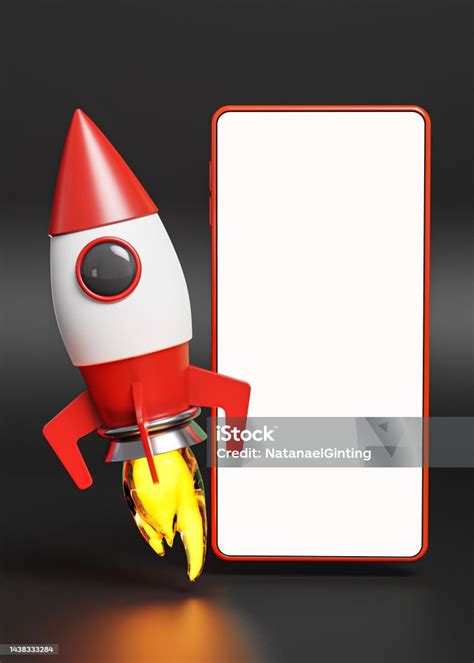시작 개념 레드 로켓 스마트 폰 발사 프로젝트 비즈니스 모형 템플릿 3d 렌더링 개념에 대한 스톡 사진 및 기타 이미지 개념 개념과 주제 개발 Istock