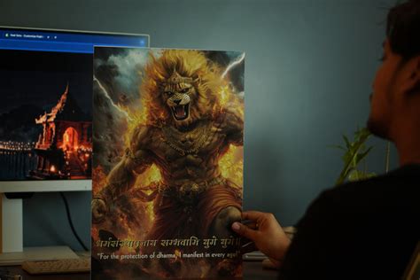 Narsingh Devta Premium Wall Poster 8k Motivational And Spritual Post