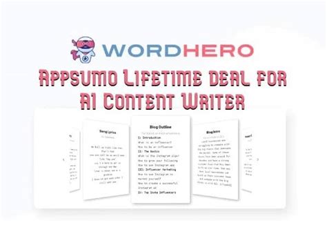 Wordhero Appsumo Lifetime Deal For Ai Content Writer