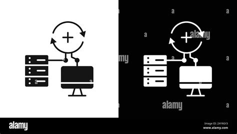 Data Sync Icon Logo Sign Vector Outline In Black And White Color Stock Vector Image And Art Alamy