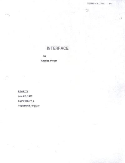 Science Fiction Unfilmed Ronnie Rocket Interface And The Tourist The Bedlam Files