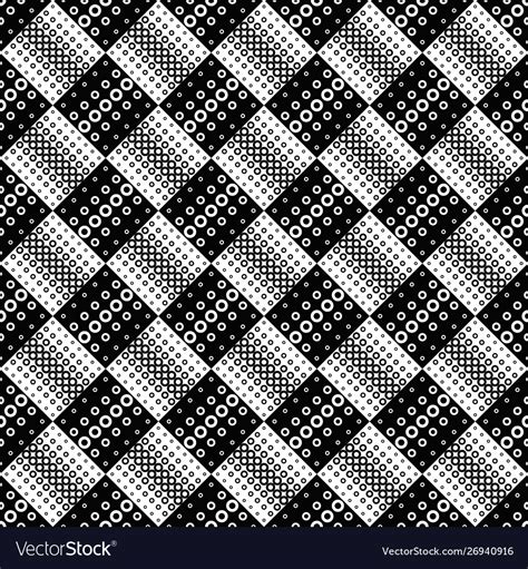 Black And White Abstract Seamless Ring Pattern Vector Image