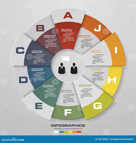 10 steps option diagram in circle alignment stock vector illustration of number business