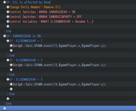 Rmmv Galv Event Spawner Spawning Events On Ally Death Rpg Maker Forums