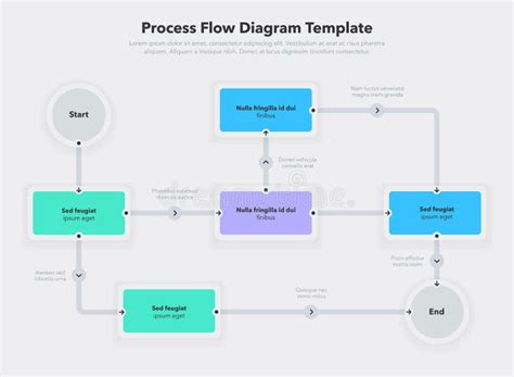 Simple Modern Template For Process Flow Diagram Stock Vector