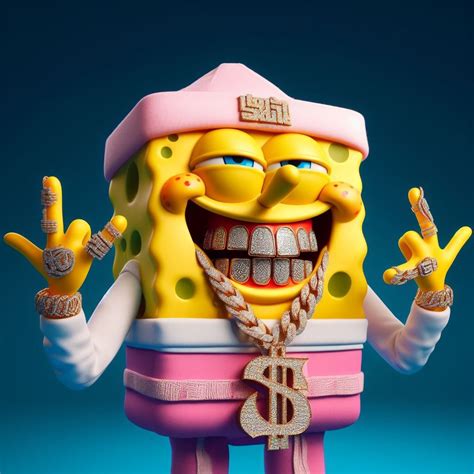 Sponge Bob Iced Out Swag Cartoon Cartoon Character Pictures Cartoon