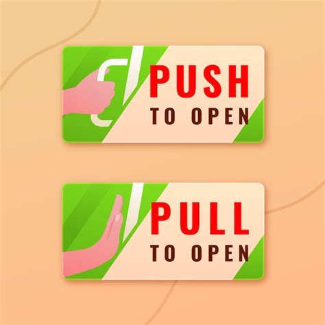 Free Vector Gradient Push Pull Sign Illustration