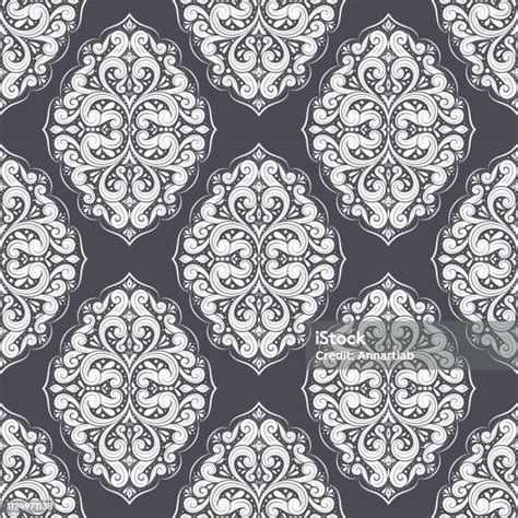 흑인과 백인 벡터 완벽 한 패턴 벽지 다 마스크 천 우아한 고전적인 텍스처입니다 럭셔리 장식입니다 로얄 Victorian 바로크 요소 직물 및 섬유에 대 한 좋은 벽지 또는