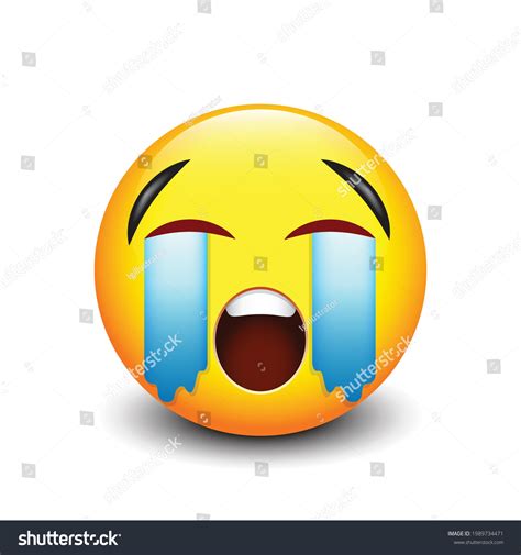 Crying Sad Emoticon Emoji Vector Illustration Stock Vector Royalty