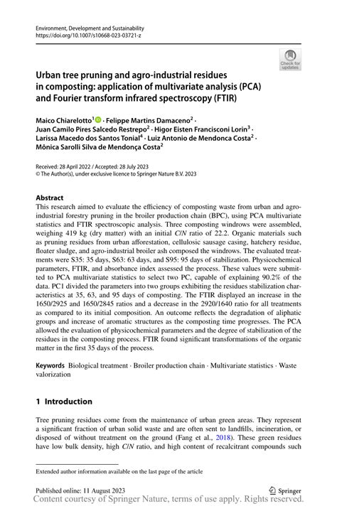 Urban Tree Pruning And Agro Industrial Residues In Composting Application Of Multivariate