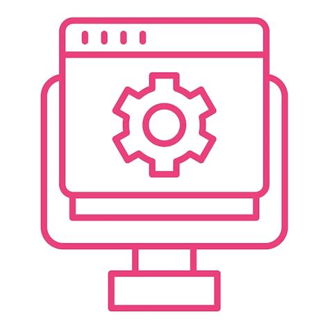 Premium Vector A Computer Monitor With A Gear On It