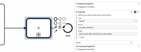 how to access output parameter of a call activity which is inside a