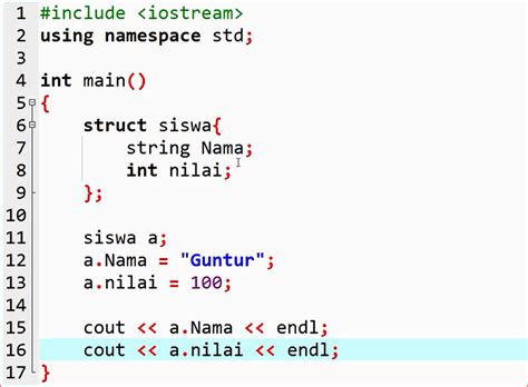 type data struktur bentukan atau struct jawa ne