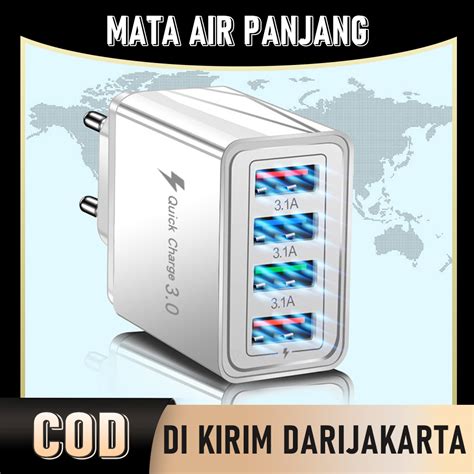 Jual Charger Fast Charging Adapter Port A Colokan Listrik Multifungsi Charger Lampu Led Usb