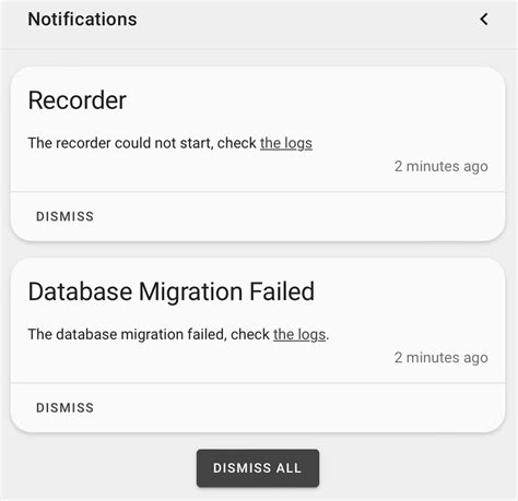 Database Upgrade Fails After Home Assistant Core Update Configuration