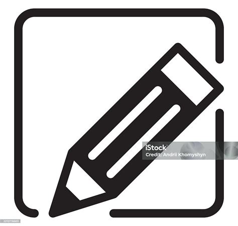 미니멀리스트 편집 아이콘 블랙 개요 스타일 글쓰기 창의성 및 콘텐츠 제작을 상징합니다 웹 디자인 앱 인터페이스 또는 마케팅 자료에 적합합니다 교육에 대한 스톡 벡터 아트 및