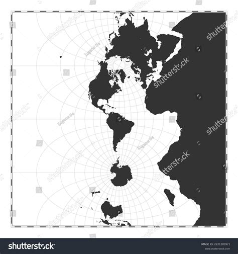 Vector World Map Transverse Spherical Mercator Stock Vector Royalty Free 2221305971 Shutterstock