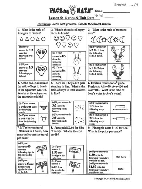 Faceing Math Lesson 5 Ratios And Unit Rates Pdf