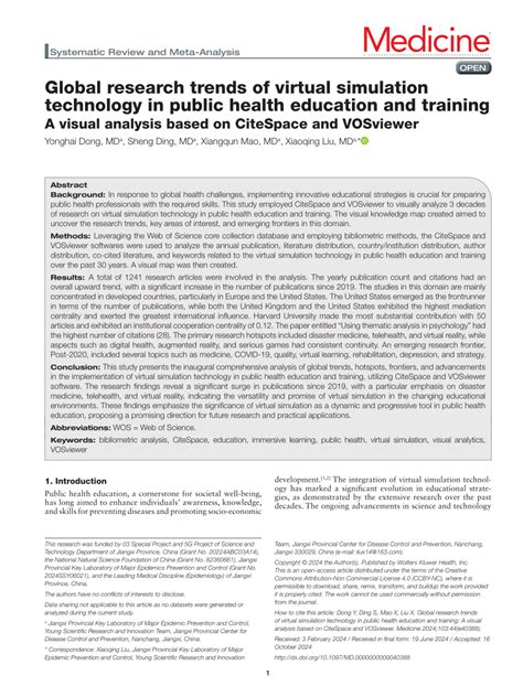 Pdf Global Research Trends Of Virtual Simulation Technology In Public
