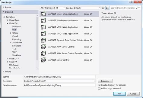 Add Delete Rows Dynamically Using Jquery In Aspnet Codeproject