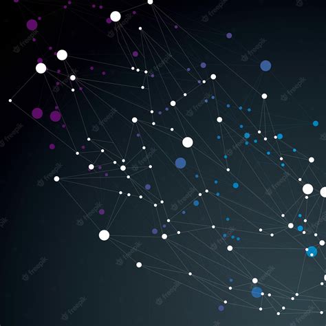 Premium Vector Asymmetric 3d Abstract Construction With Black And White Connected Lines And